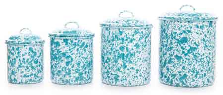 4 Piece Canister Set with Lids, Turquoise Marble – Kolorful Kitchen