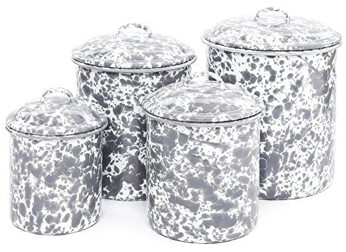 4 Piece Canister Set with Lids, Grey Marble – Kolorful Kitchen