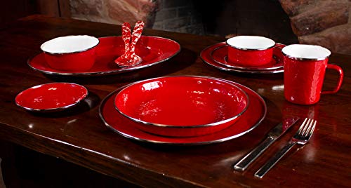 Solid Red Enamelware Sandwich or Salad Plate, 8.5", Set of 4 – Kolorful ...